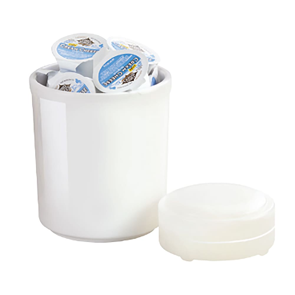 Cal-Mil 3050-32 White 32 Ounce Melamine Jar with Cold Puck | Wasserstrom