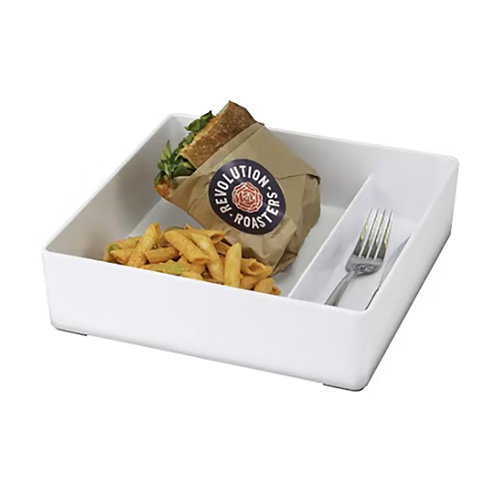 Cal-Mil 22309-15 White Melamine Bento Box - 6 / CS | Wasserstrom
