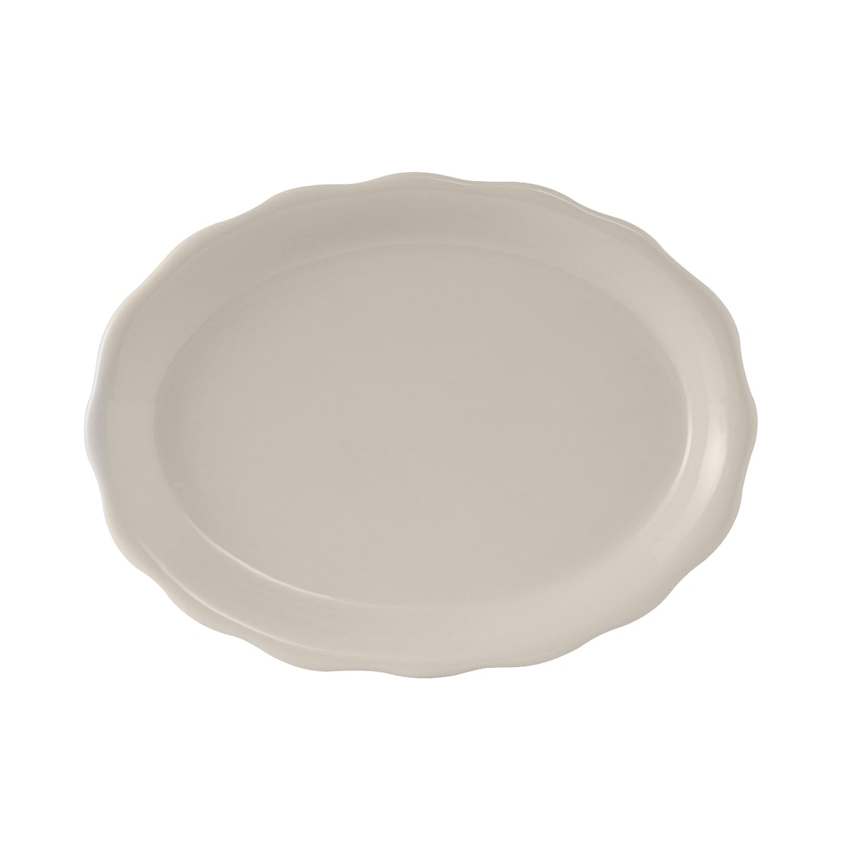 Tuxton TSC-012 Shell 9.5" x 7.13" Eggshell Oval Platter - 24 / CS | Wasserstrom