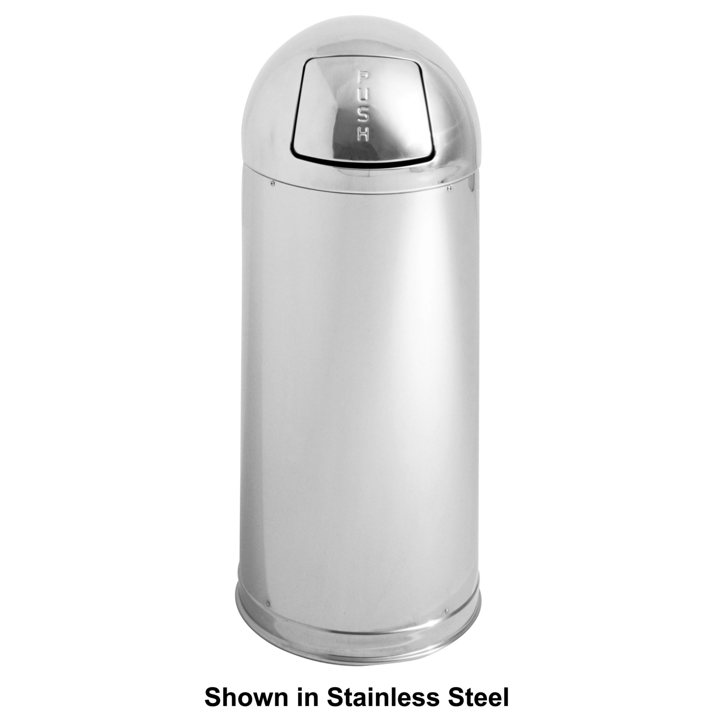 Rubbermaid® FGR1536EGLWH White Steel Round Top 15 Gallon Trash Can ...
