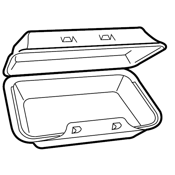 Large Foam Carryout Container w/ Smartlock, 9" x 6" | Wasserstrom