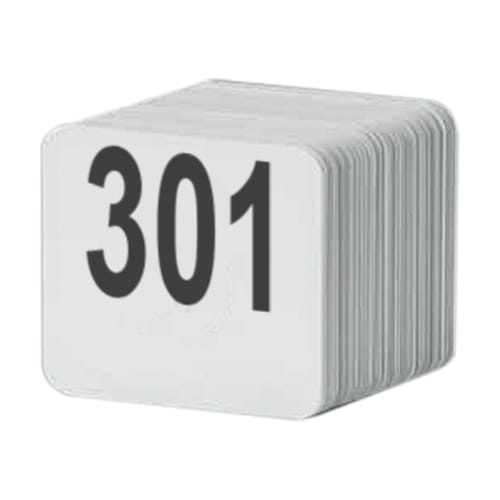 American Metalcraft 4350 White Plastic Table Number Cards # 301-350 ...