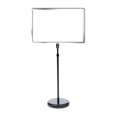 Chrome Round Stem Adjustable Sign Holder w/ Weighted Base, 11 x 14 ...