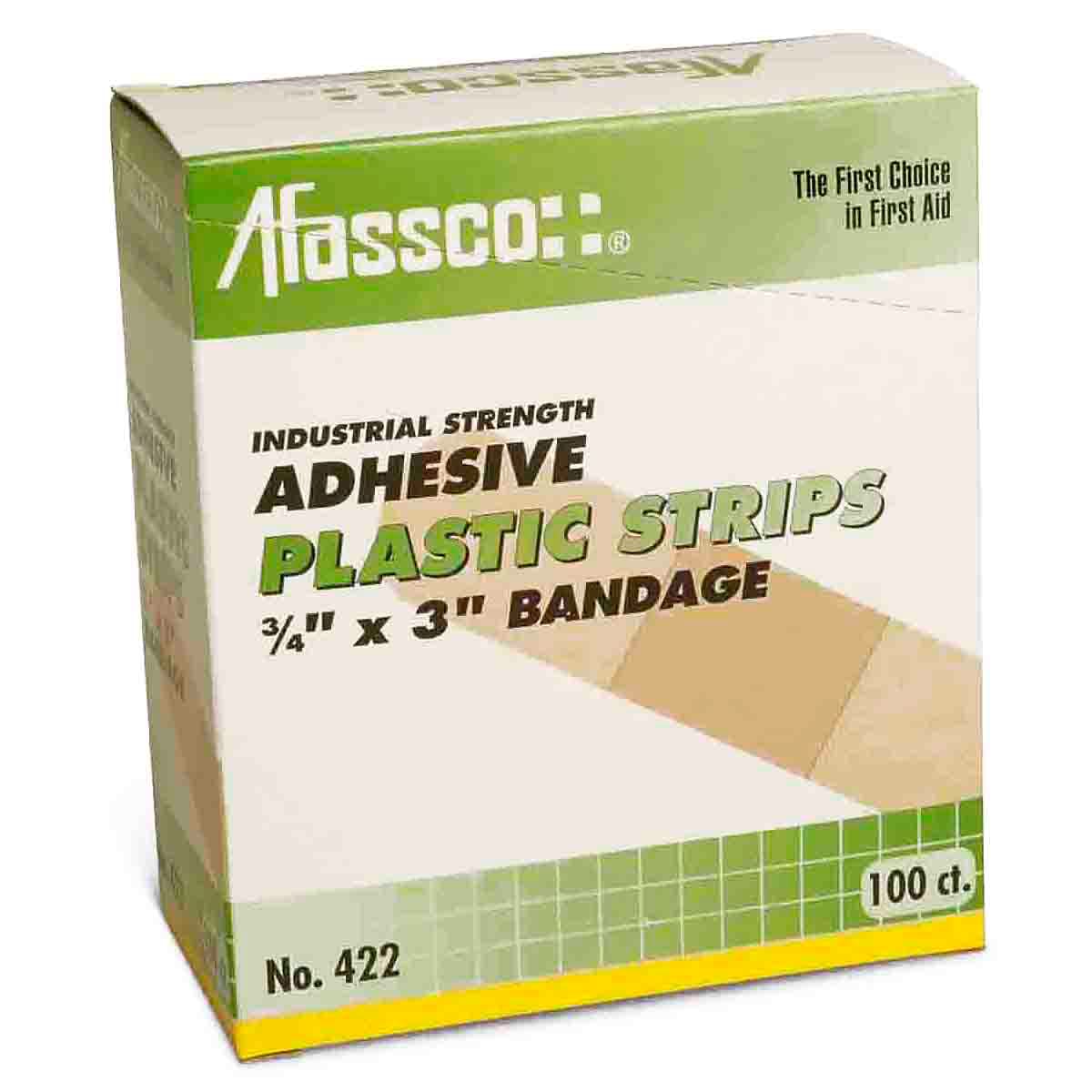 Afassco® 422 Sterile Plastic Strip Adhesive Bandage - 100 / PK ...