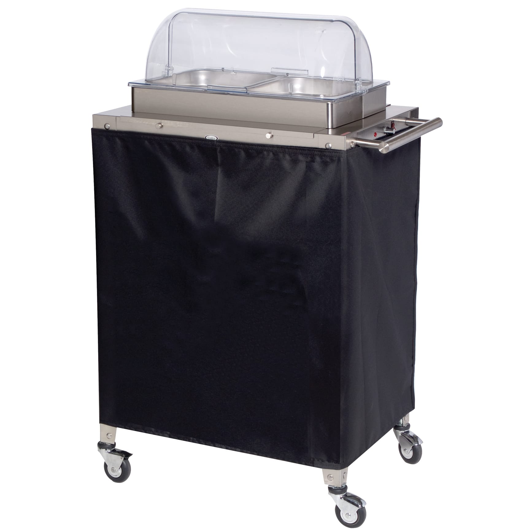 Cadco S/S Triple Buffet Warming Cart w/ Clear Roll top Lids, CBC-3RT ...