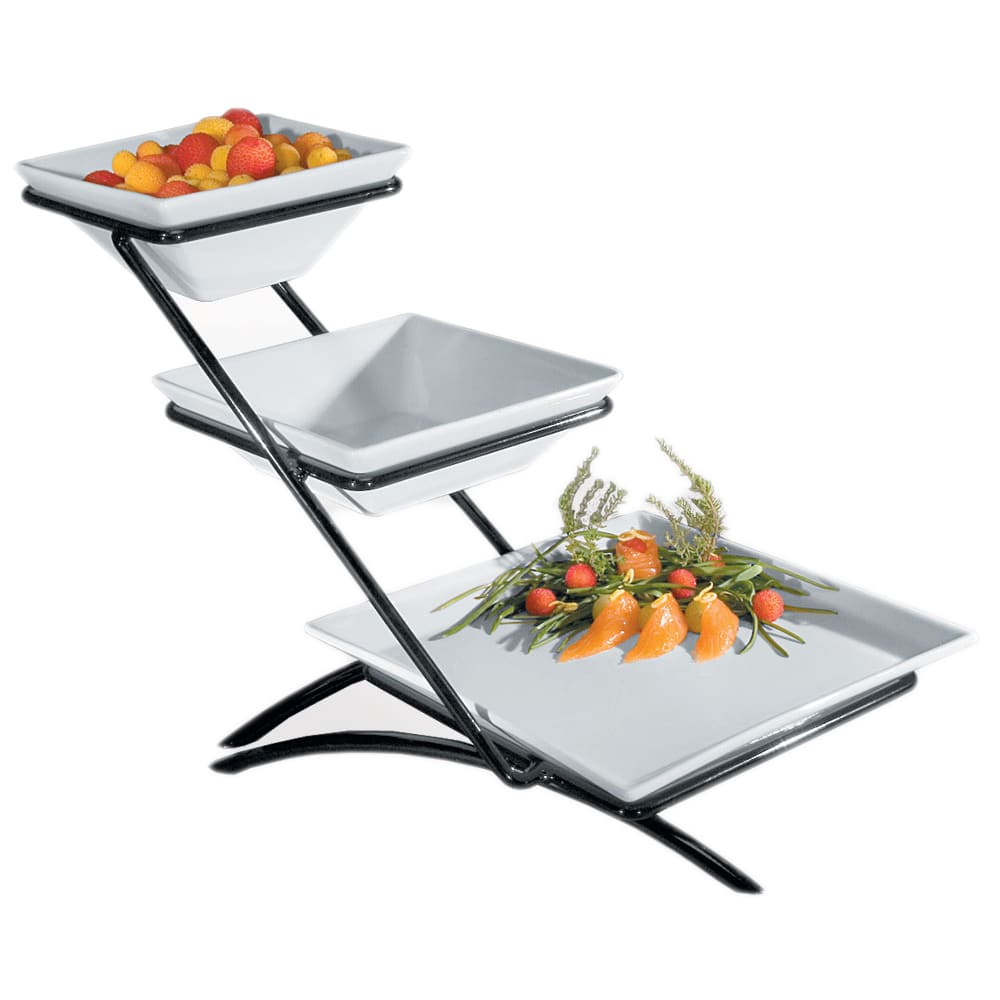 Gourmet Display® PP203-13 Black 3-Tier Porcelain Diamond Display ...