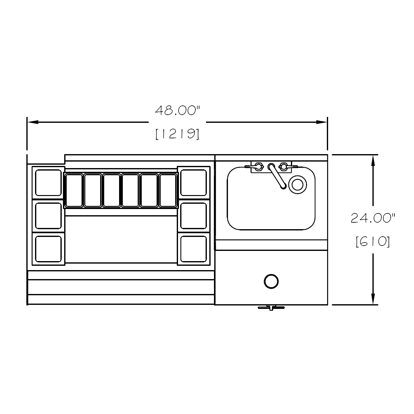 Perlick® UCS48B 48 X 24 Cocktail Station with Blender and Sink ...