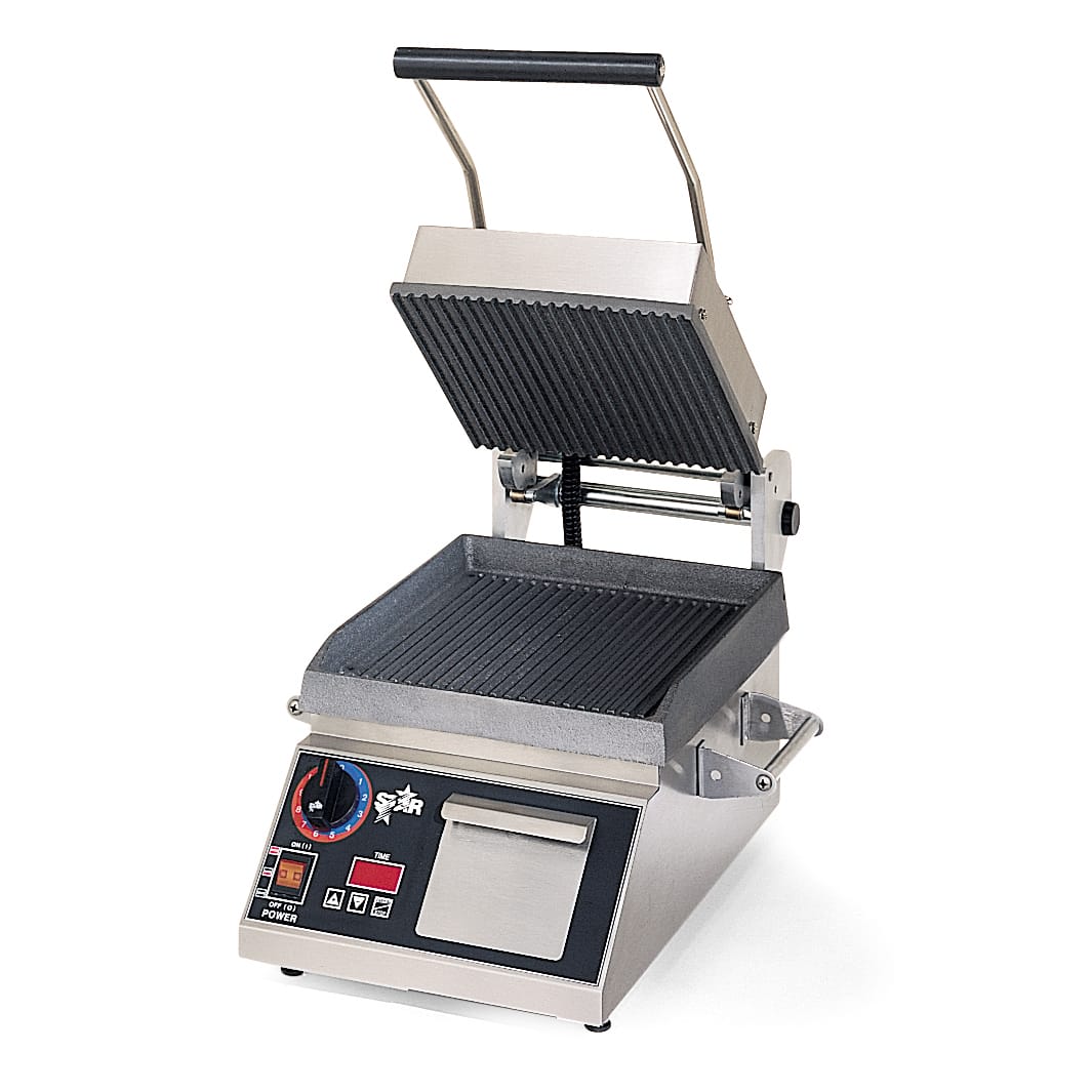 Star® CG10IEA-120V Pro-Max® Grooved Iron Panini Grill | Wasserstrom