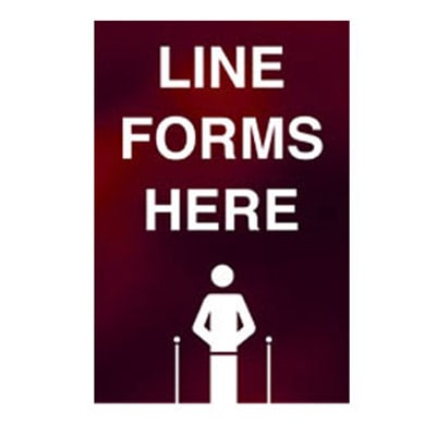 Int. Patterns 11" Guideline "Line Forms Here" Sign | Wasserstrom