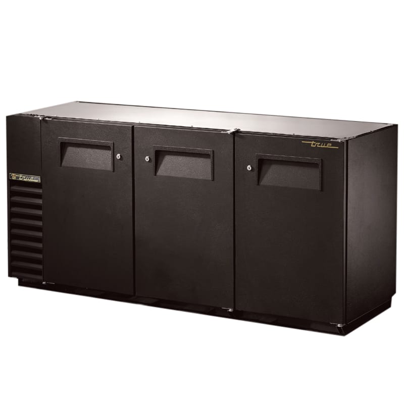 True TBB-24GAL-72 Black 2-Solid Door Back Bar Cooler For (84) 6-Packs ...