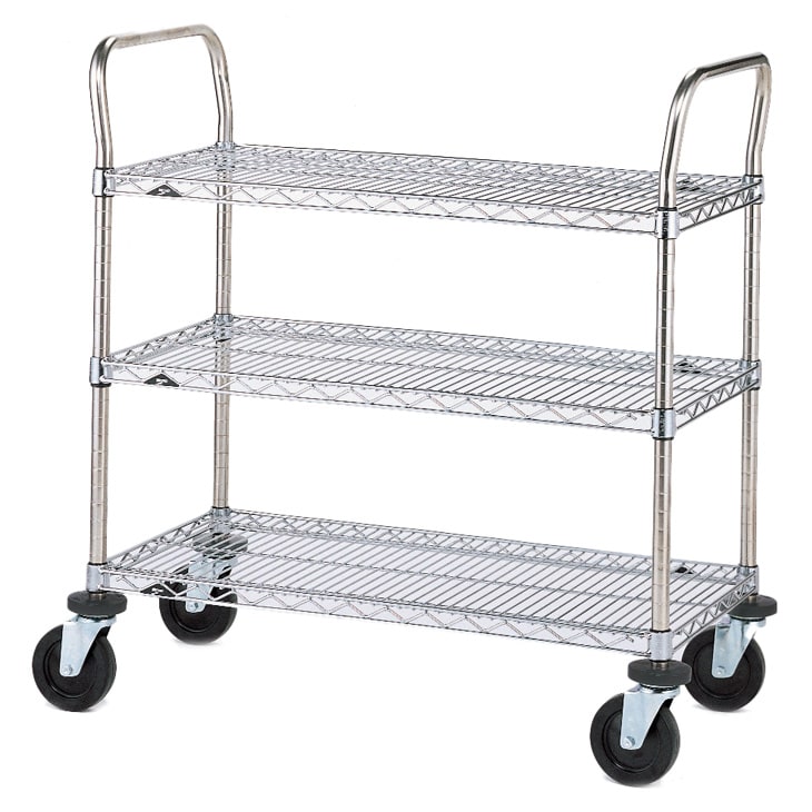Metro 3SPN33ABR SP 18" x 36" Cart With 3-Super Erecta Brite Shelves ...