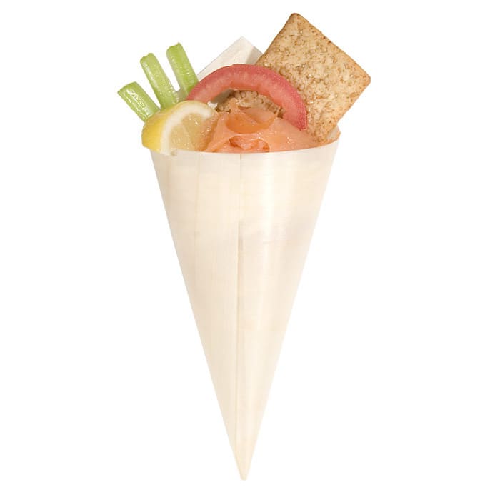 Gourmet Display Large Disposable Wooden Cone | Wasserstrom