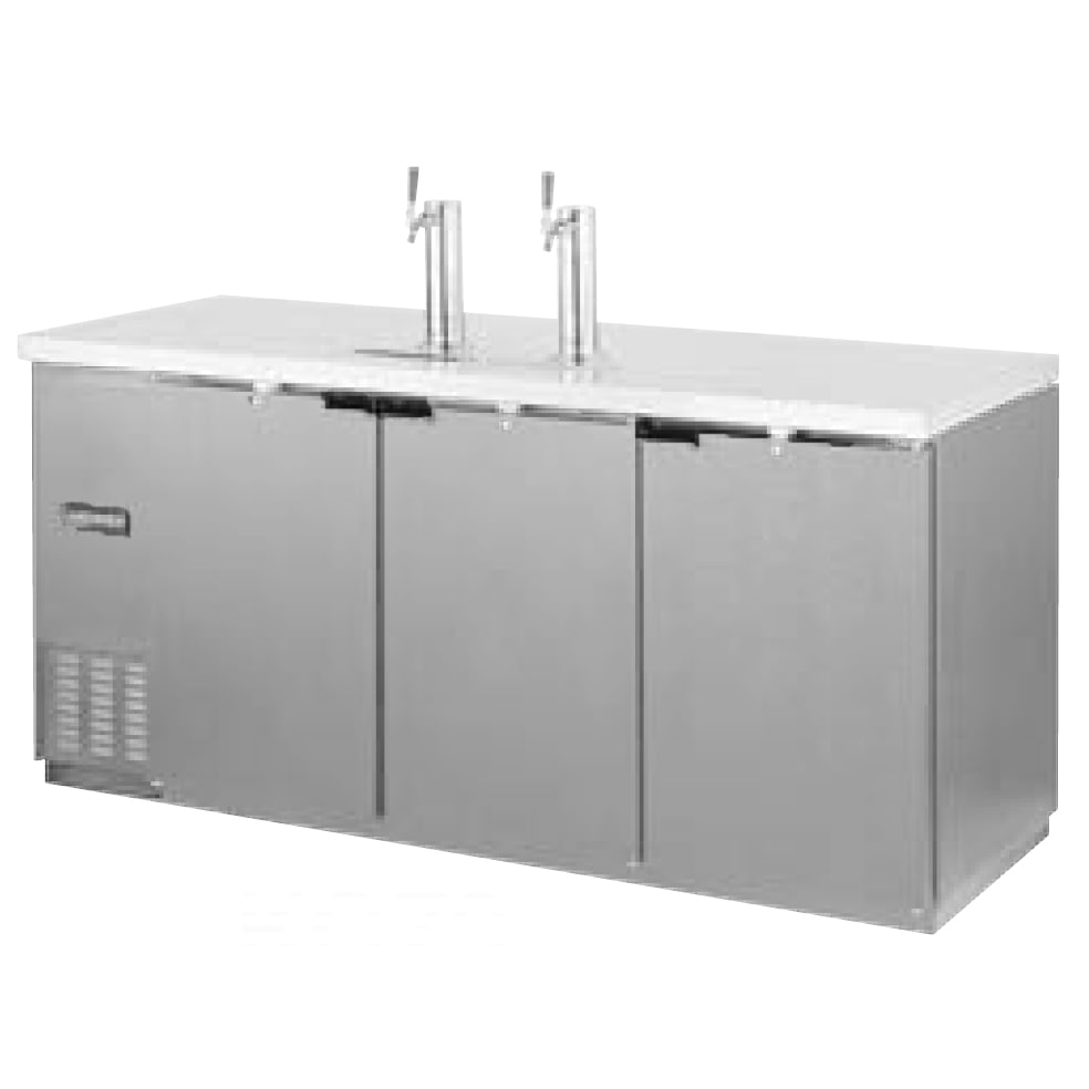 Continental S/S 22 Cu Ft 4-Keg Shallow Draft Beer Cooler | Wasserstrom