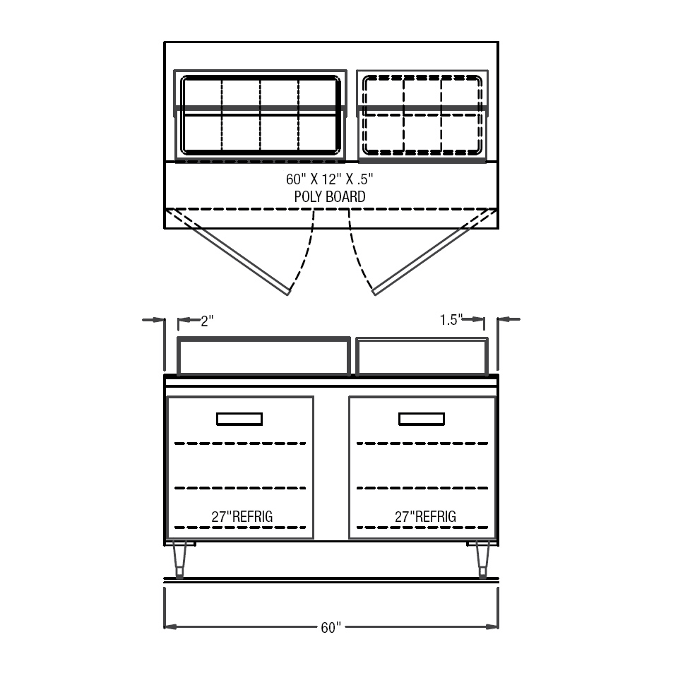 Randell® 9601-7 Refrigerated 60" Long Salad Top Prep Table | Wasserstrom