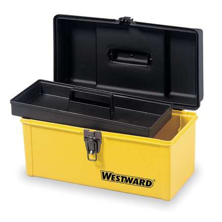Westward 1RC60 13" Yellow Plastic Portable Tool Box | Wasserstrom