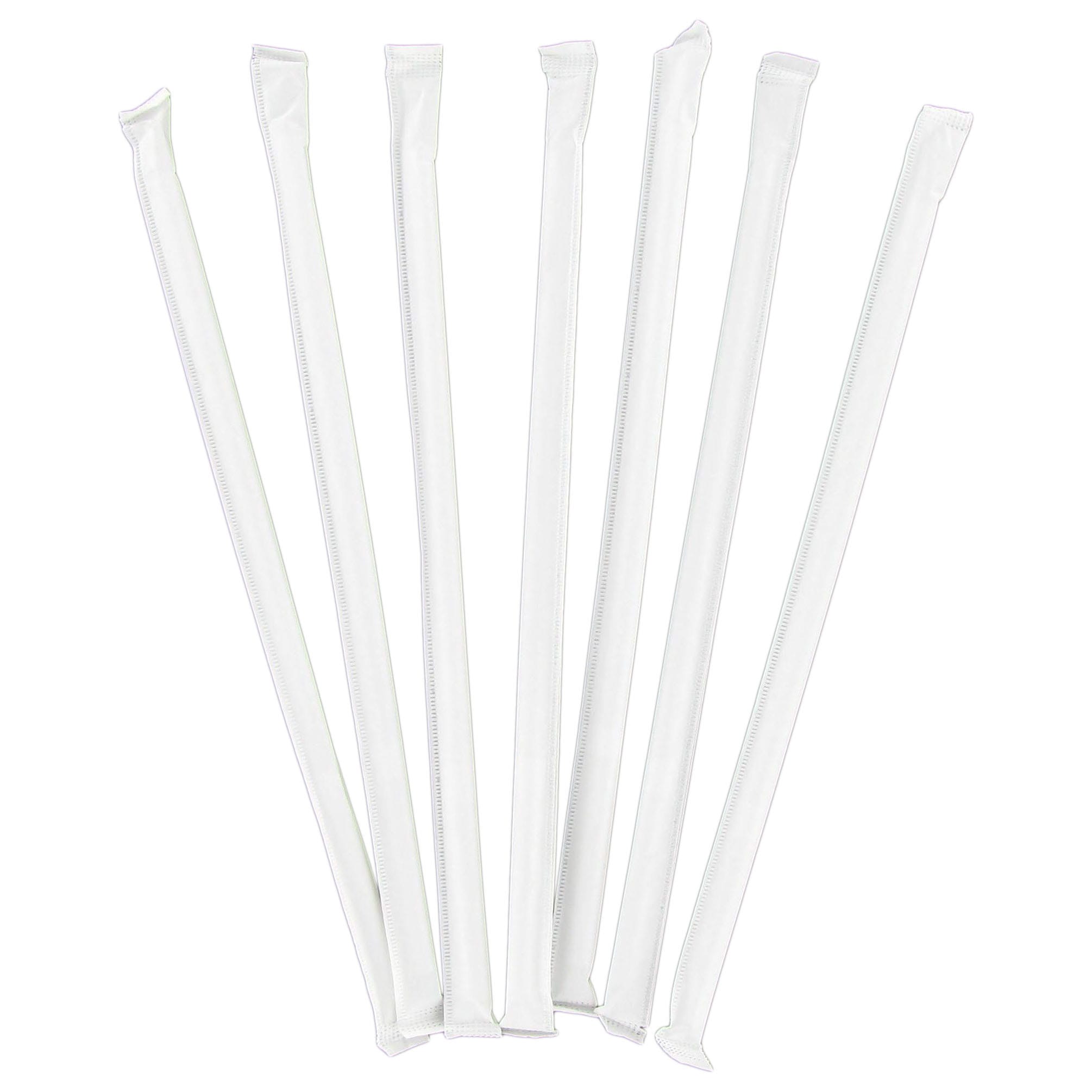 Wow Plastic 5 mm Dia. Cello-Wrapped Translucent 10" Straw | Wasserstrom