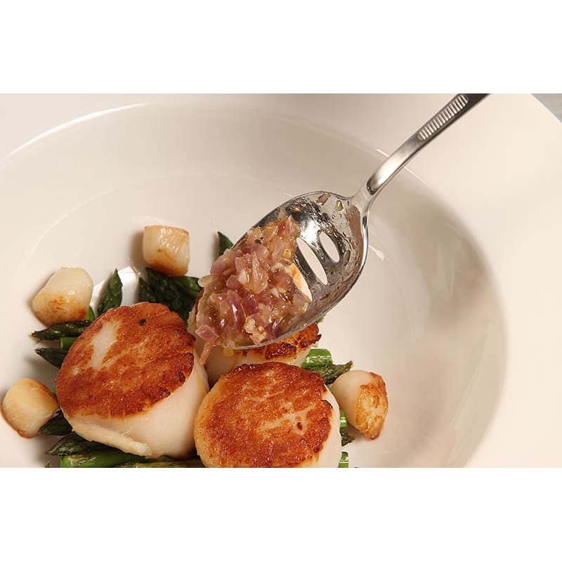 Mercer Cutlery 18-8 Stainless Steel Plating Spoon With Slotted Bowl ...